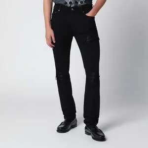 Amiri Ripped Skinny Cotton Jeans - Black