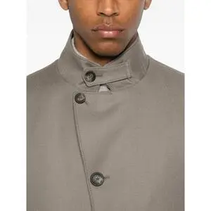 Tagliatore Grey Coats Single Breasted Coats