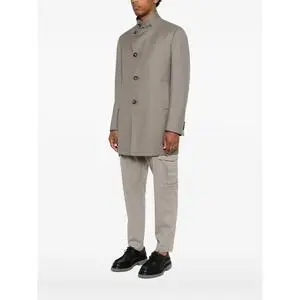 Tagliatore Grey Coats Single Breasted Coats