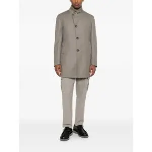 Tagliatore Grey Coats Single Breasted Coats