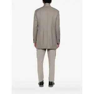 Tagliatore Grey Coats Single Breasted Coats
