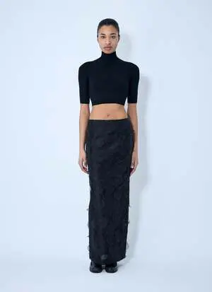 Max Mara High-neck Cropped Knit Top