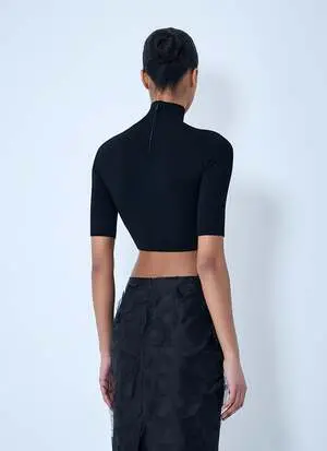 Max Mara High-neck Cropped Knit Top