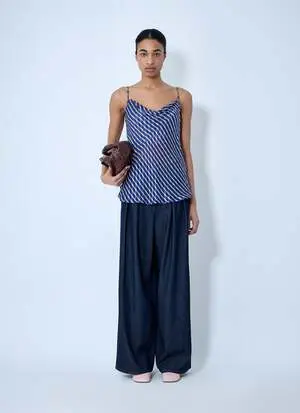 Dries Van Noten Diagonal Stripe Camisole Top - Blue