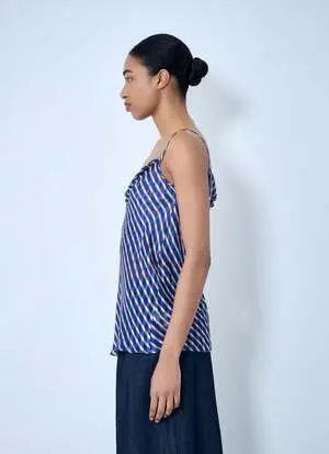 Dries Van Noten Diagonal Stripe Camisole Top - Blue