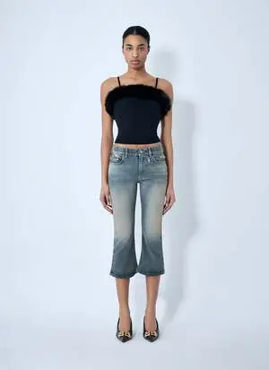 Balenciaga Faux Fur Strap Top