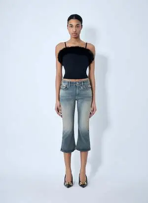 Balenciaga Faux Fur Strap Top - Black