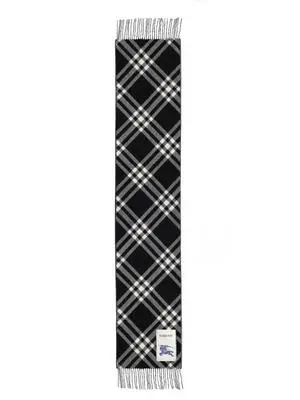 Burberry Sciarpa In Cashmere Check - Black