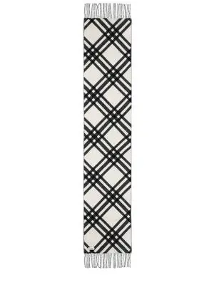 Burberry Sciarpa In Cashmere Check - Black