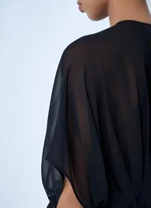 Max Mara Sheer Button-front Blouse - Black