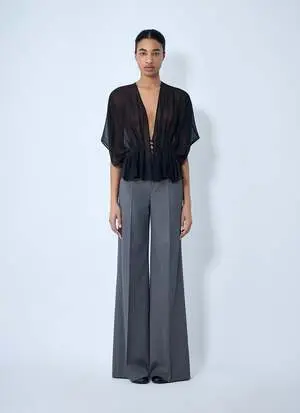 Max Mara Sheer Silk Blouse - Black