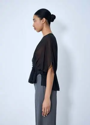 Max Mara Sheer Silk Blouse - Black