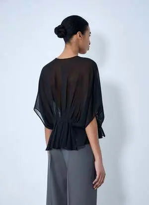 Max Mara Sheer Silk Blouse - Black