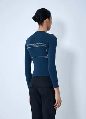 Balenciaga Star Embroidered Ribbed Top