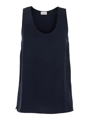 P.a.r.o.s.h Blue Sleeveless Top With Round Neck In Fabric For - Multicolor