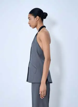 Max Mara Double-breasted Halter Neck Top