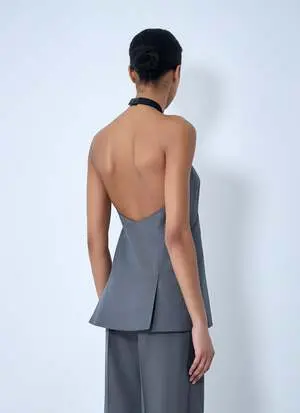 Max Mara Double-breasted Halter Neck Top