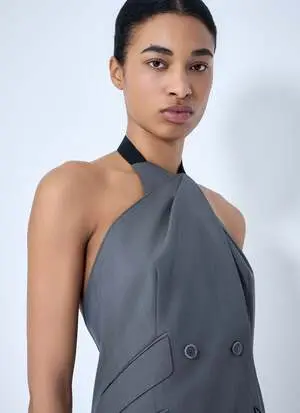 Max Mara Double-breasted Halter Neck Top