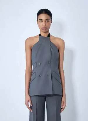 Max Mara Double-breasted Top - Gray