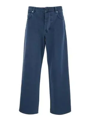Stone Island Blue Jeans With Five-pocket Design And Logo Patch On The Back In Denim For - Multicolor