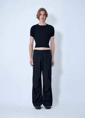 RIER Ribbed Knit Cropped Top