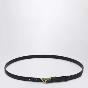 Prada Saffiano Belt With Triangle Logo - Black