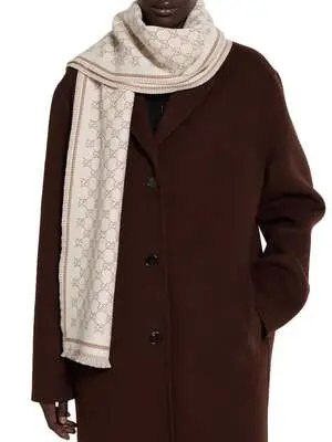Gucci Double Side Gg Wool Scarf
