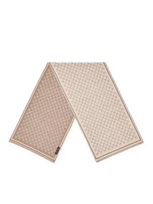 Gucci Double Side Gg Wool Scarf - Cream