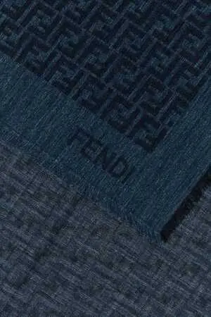 Fendi Embroidered Cotton Blend Scarf