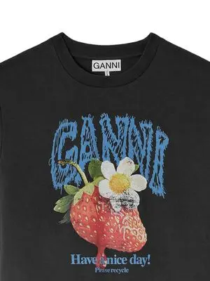 GANNI Printed Cotton T-shirt - Multicolor