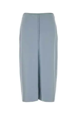 AMI Paris Pastel Light- Stretch Satin Skirt - Blue