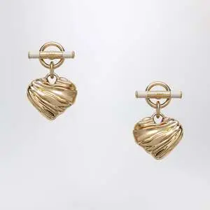 Chloé Gold/ivory Heart Earrings - Silver