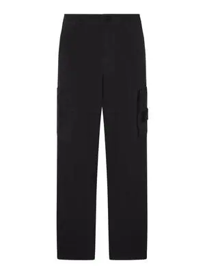 Stone Island Cotton Ripstop Cargo Trousers - Black