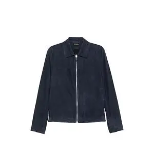 Zegna Suede Leather Jacket - Blue