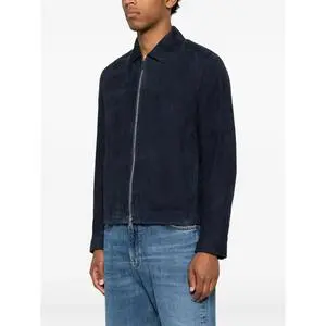 Zegna Suede Leather Jacket - Blue