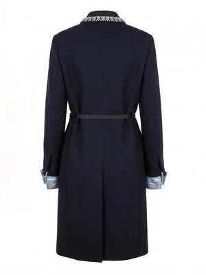 Prada Wool Belted Coat - Multicolor