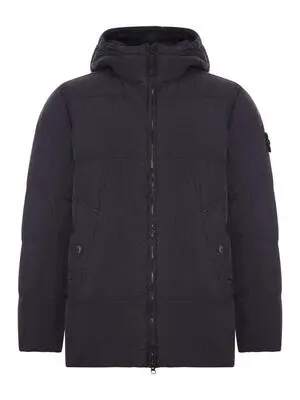 Stone Island Hooded Down Jacket - Black