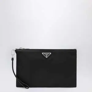 Prada Re-nylon And Saffiano Pouch - Black