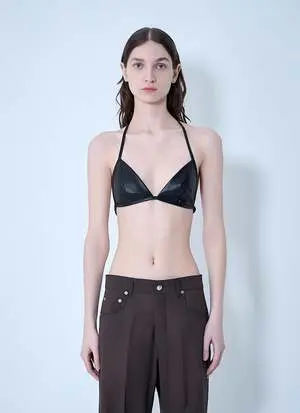 Rick Owens Leather Triangle Bikini Top - Black