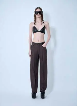 Rick Owens Leather Triangle Bikini Top