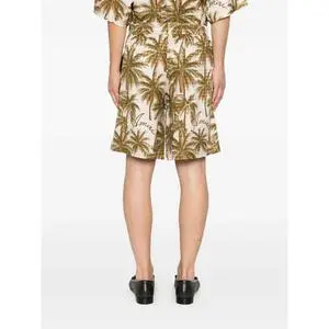 Amiri Palm Tree Print Deck Shorts - Cream