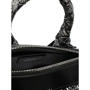 Amiri Leather Bandana Print Satchel Cross Body Bag - Black