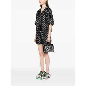 Amiri Leather Bandana Print Satchel Cross Body Bag - Black