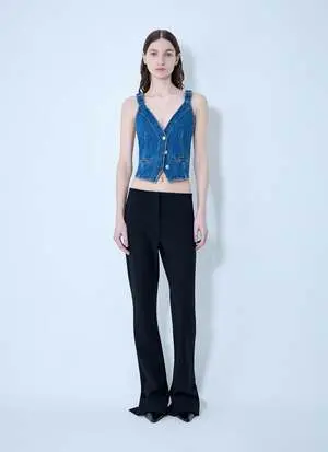 Sportmax Buttoned Denim Vest - Blue