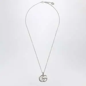 Gucci Gg Marmont Necklace With -tone Double G Pendant - Silver