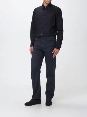 Zegna Basic Stretch Poplin Shirt - Black