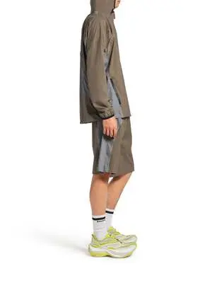 Balenciaga Men`s Techwear Zip-up Jacket In Grey