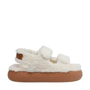 Moon Boot Shearling Sandals - White
