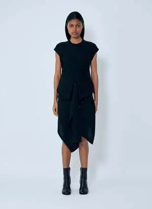 LEMAIRE Sleeveless Buttoned Top - Black
