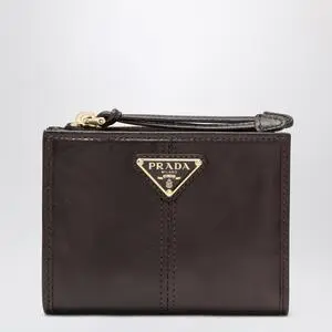 Prada Small Dark Leather Wallet - Brown
